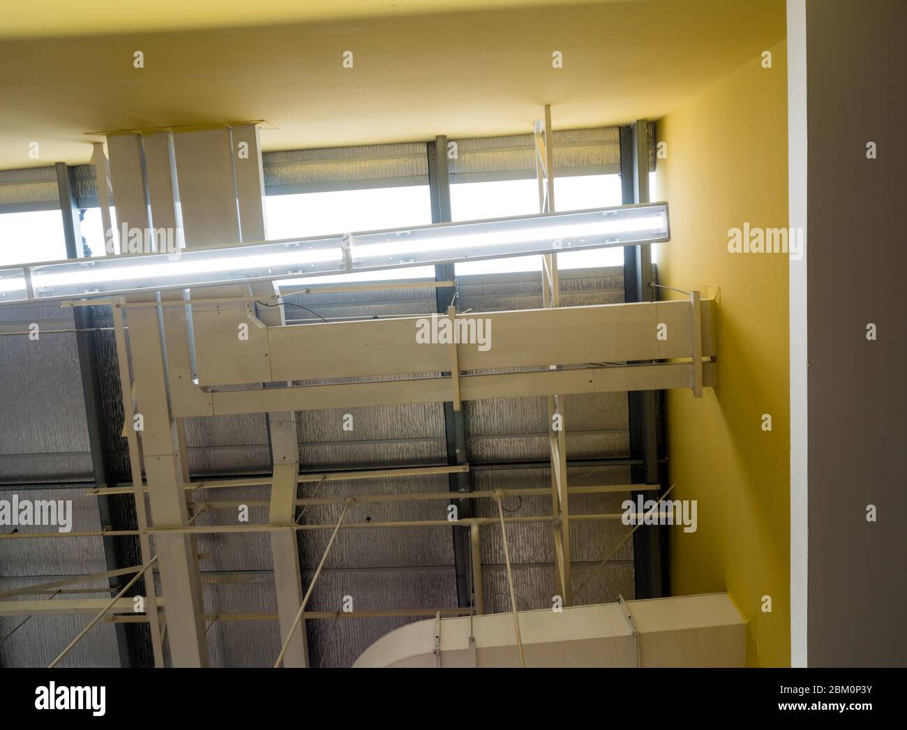 Ceiling mounted Lamp pipes and air ducts and communication system in ...