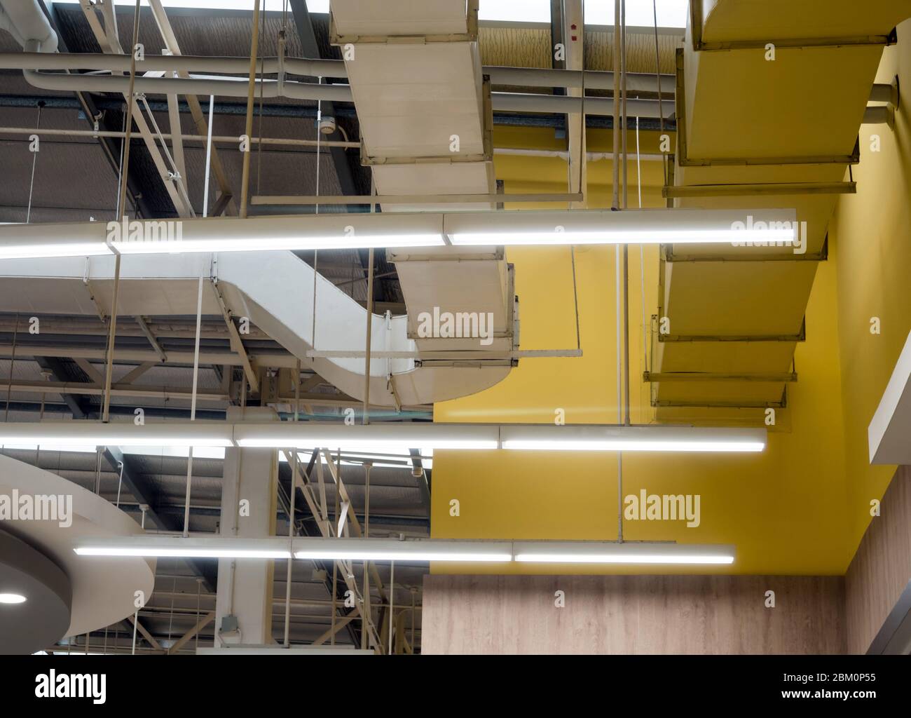 Ceiling mounted Lamp pipes and air ducts and communication system in ...