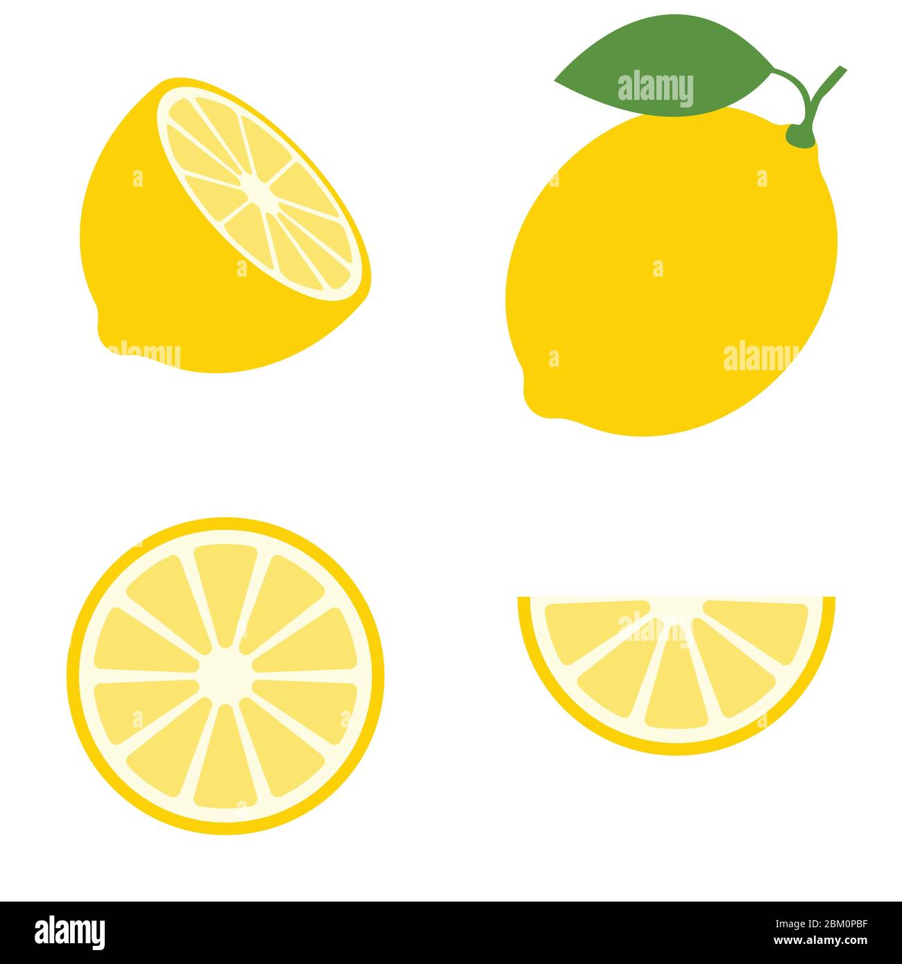 Lemon fruit set vector illustration in flat design Stock Vector Image ...