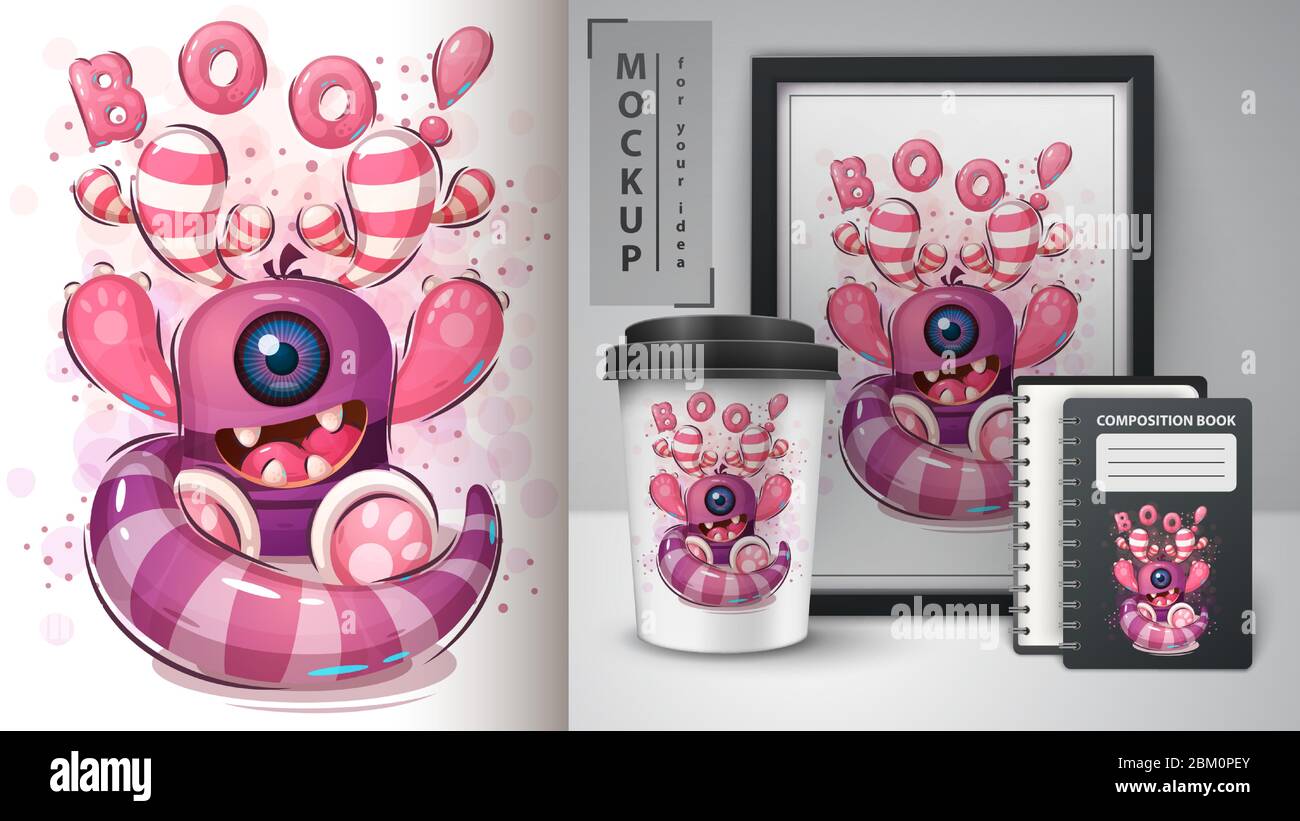 Boo monster poster and merchandising Stock Vector Image & Art - Alamy