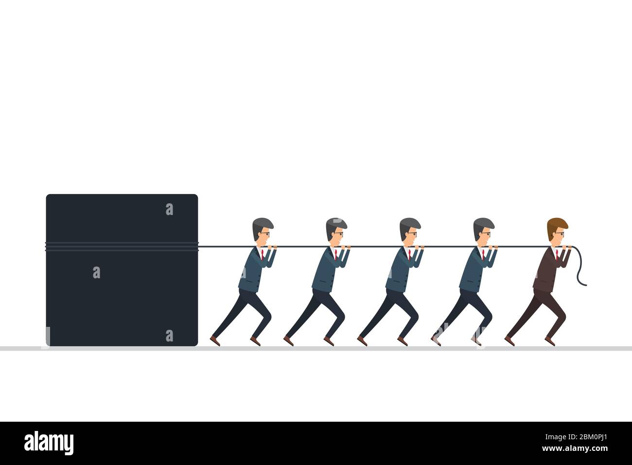 Leadership concept. Leader works with employers. Vector illustration in ...