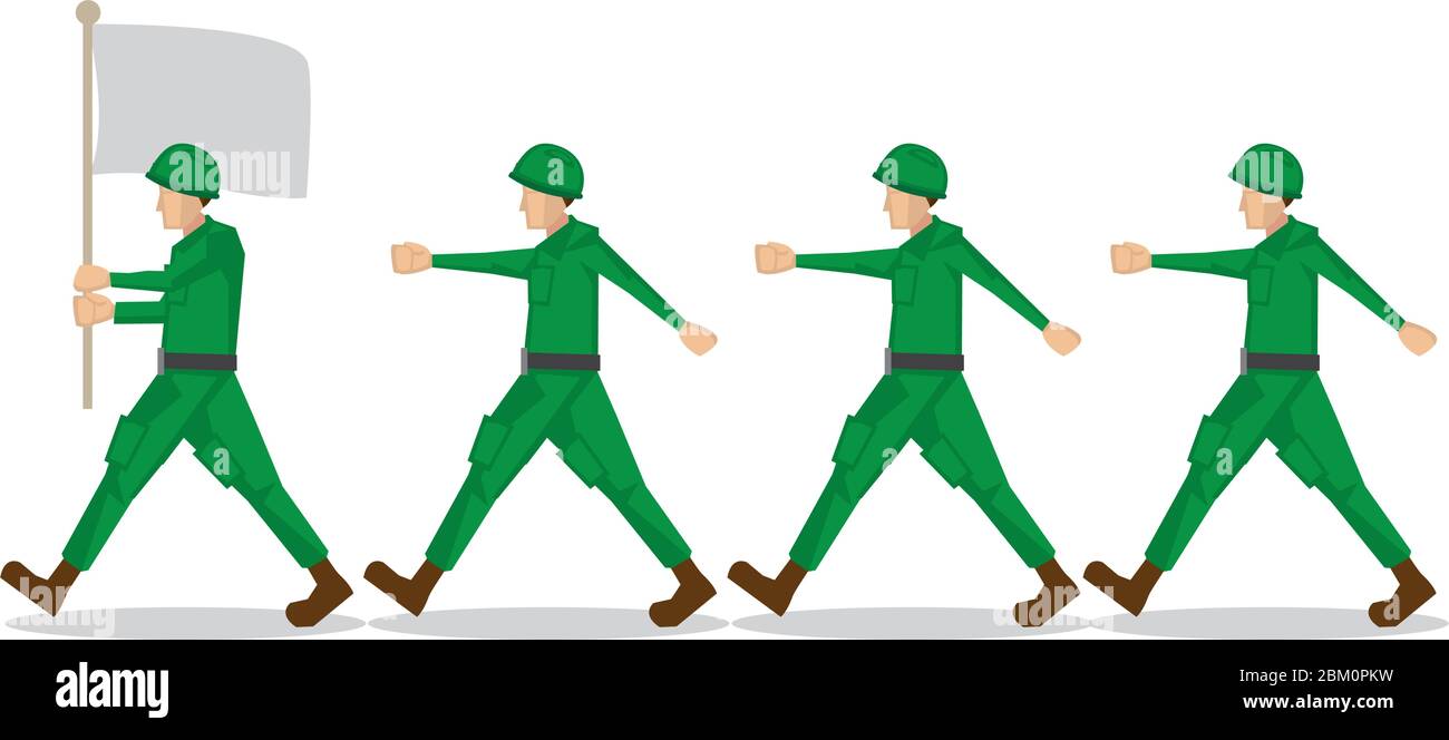 Military soldiers in green uniform matching with their team army ...