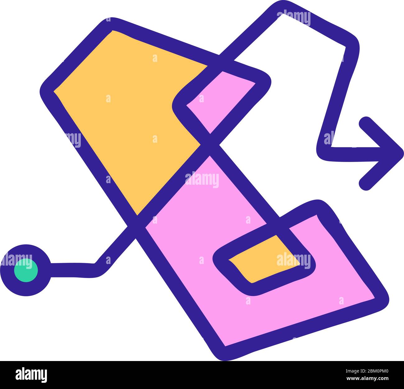 confusing route diagram icon vector outline illustration Stock Vector ...