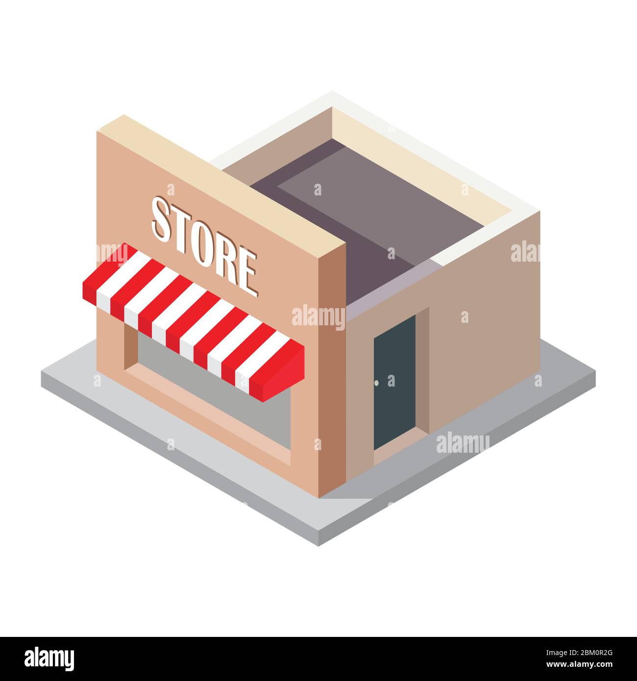 Isometric shop vector illustration isolated on white background Stock ...