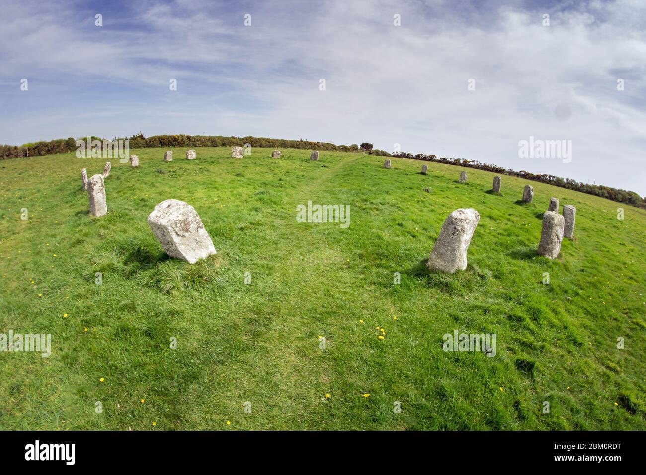 The Merry Maidens Stone Circle, Cornwall UK Stock Photo - Alamy