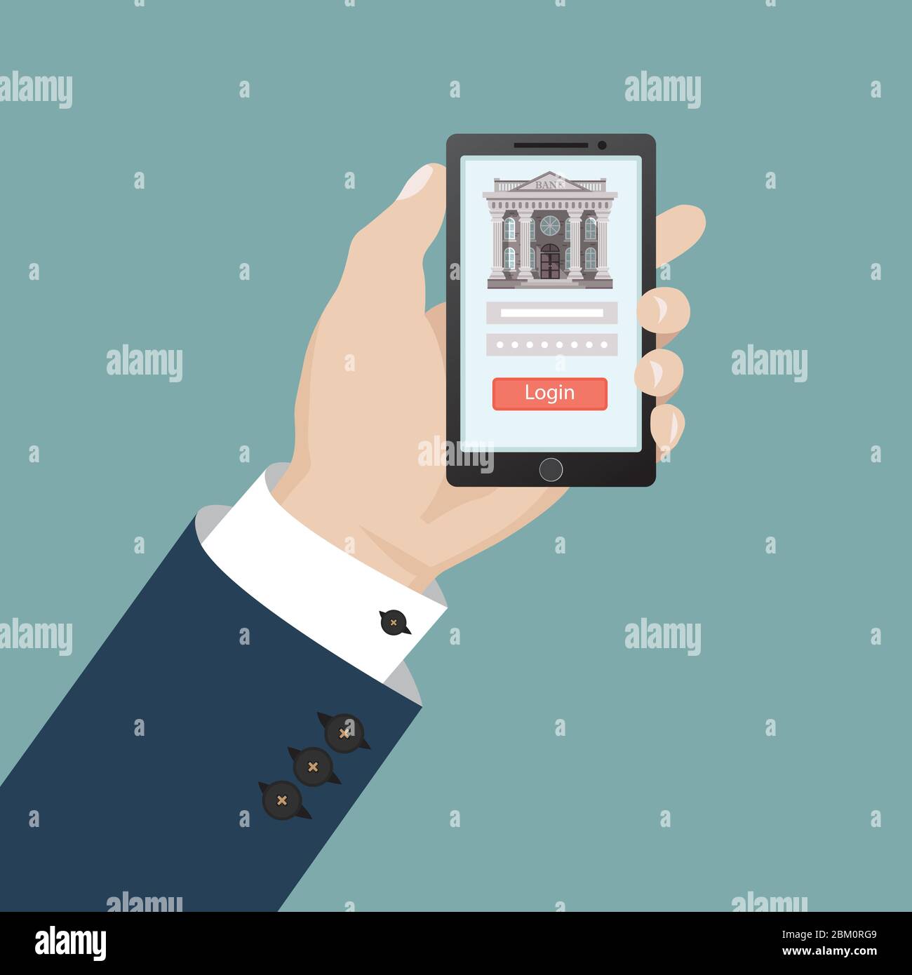 Mobile banking concept. Vector illustration in flat design Stock Vector ...