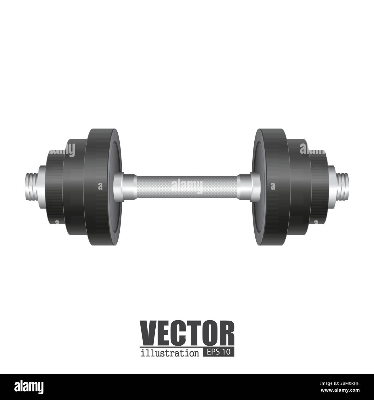 Metal dumbbell vector illustration isolated on white background Stock ...