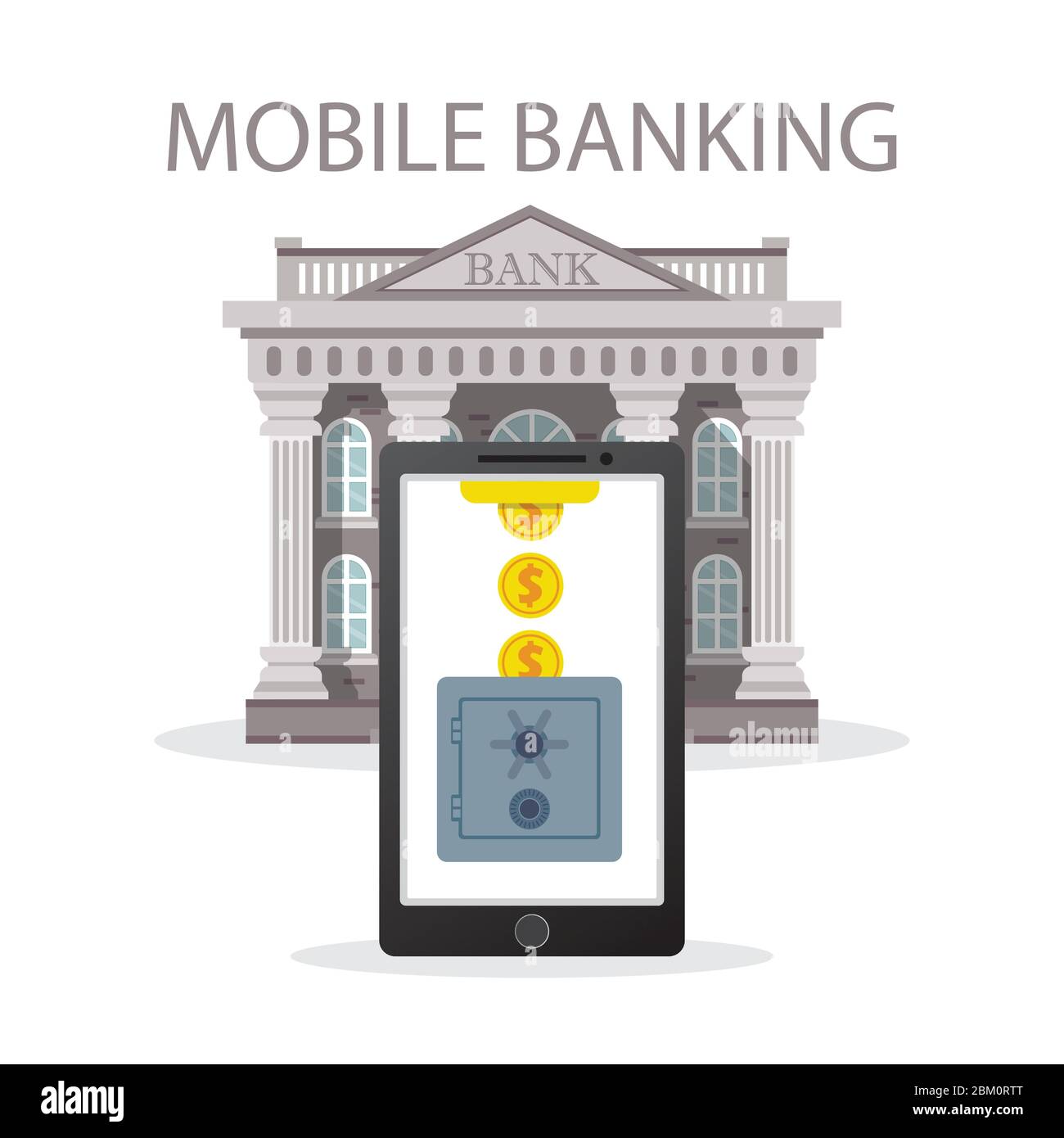 Mobile banking concept. Vector illustration in flat design Stock Vector ...