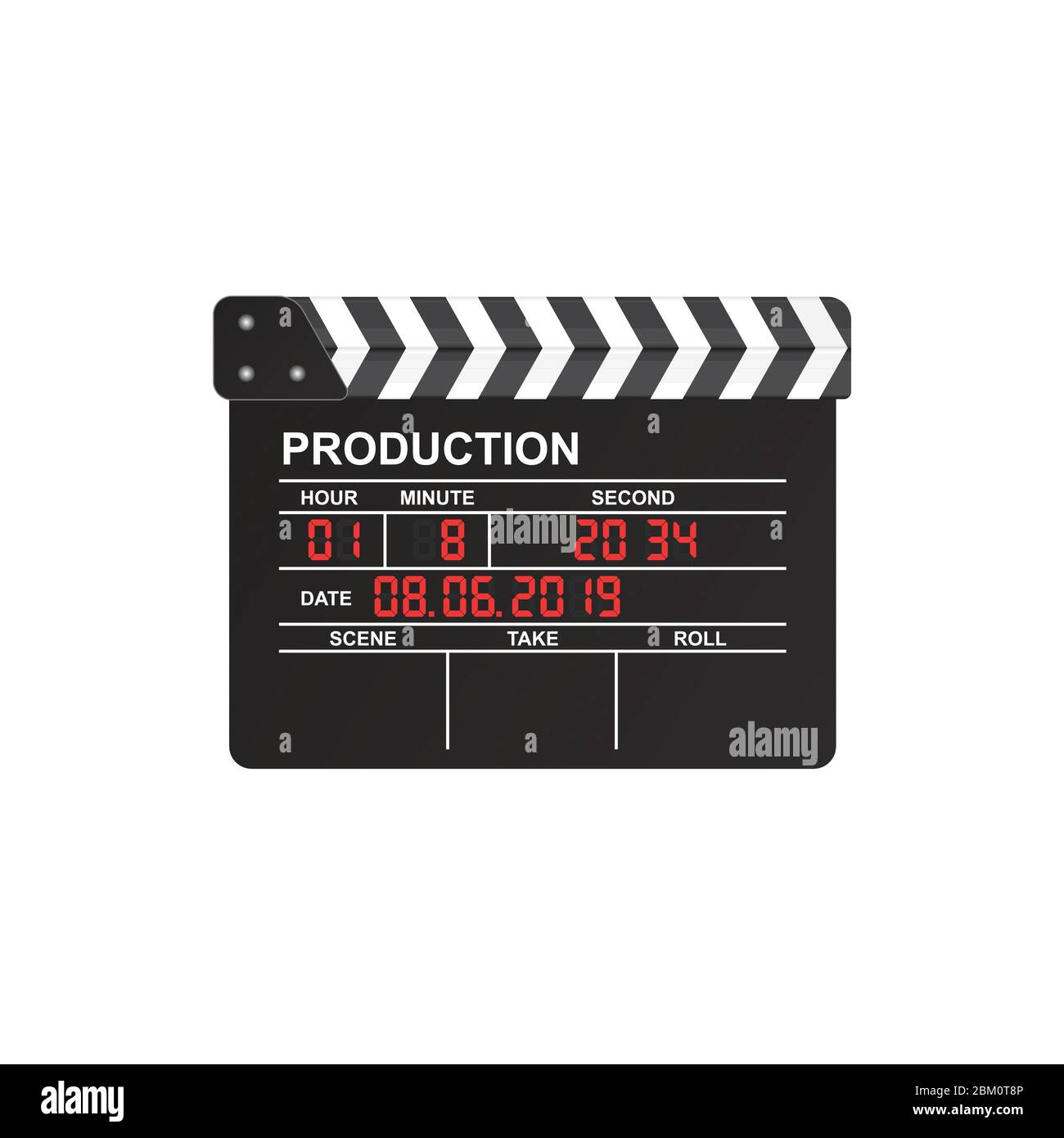 Movie clapper board vector illustration isolated on white background ...