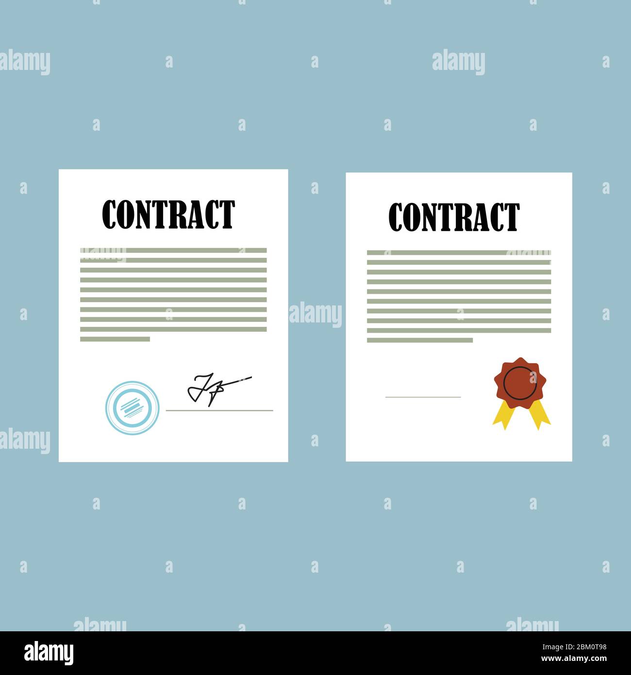 Documents and signature vector illustration Stock Vector Images - Alamy