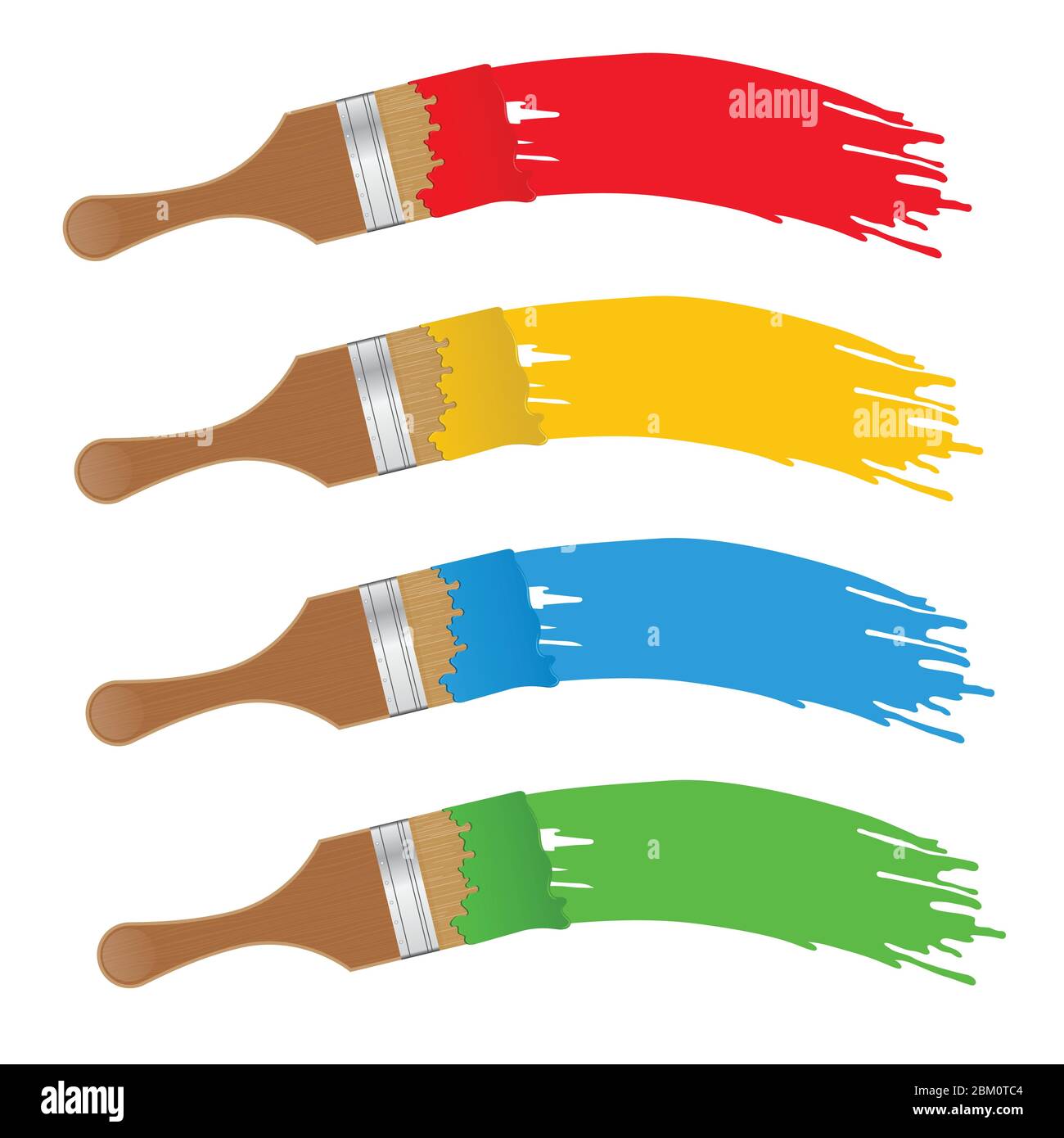 Paint brush banner vector illustration isolated on white background ...