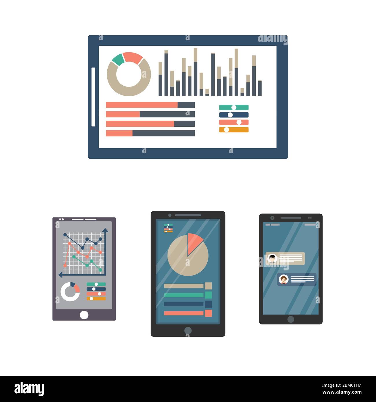 Graphics on the screen vector design. Flat design Stock Vector Image ...