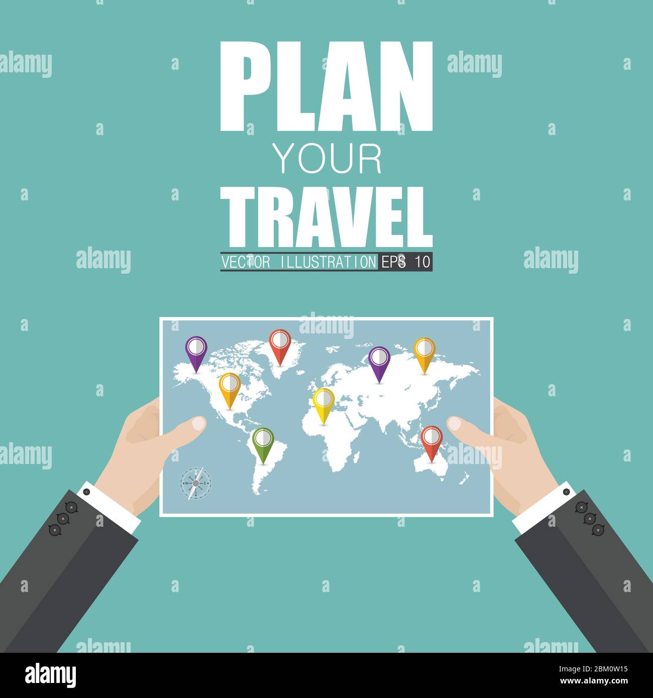 Plan your travel concept. Vector illustration in flat designPlan your ...