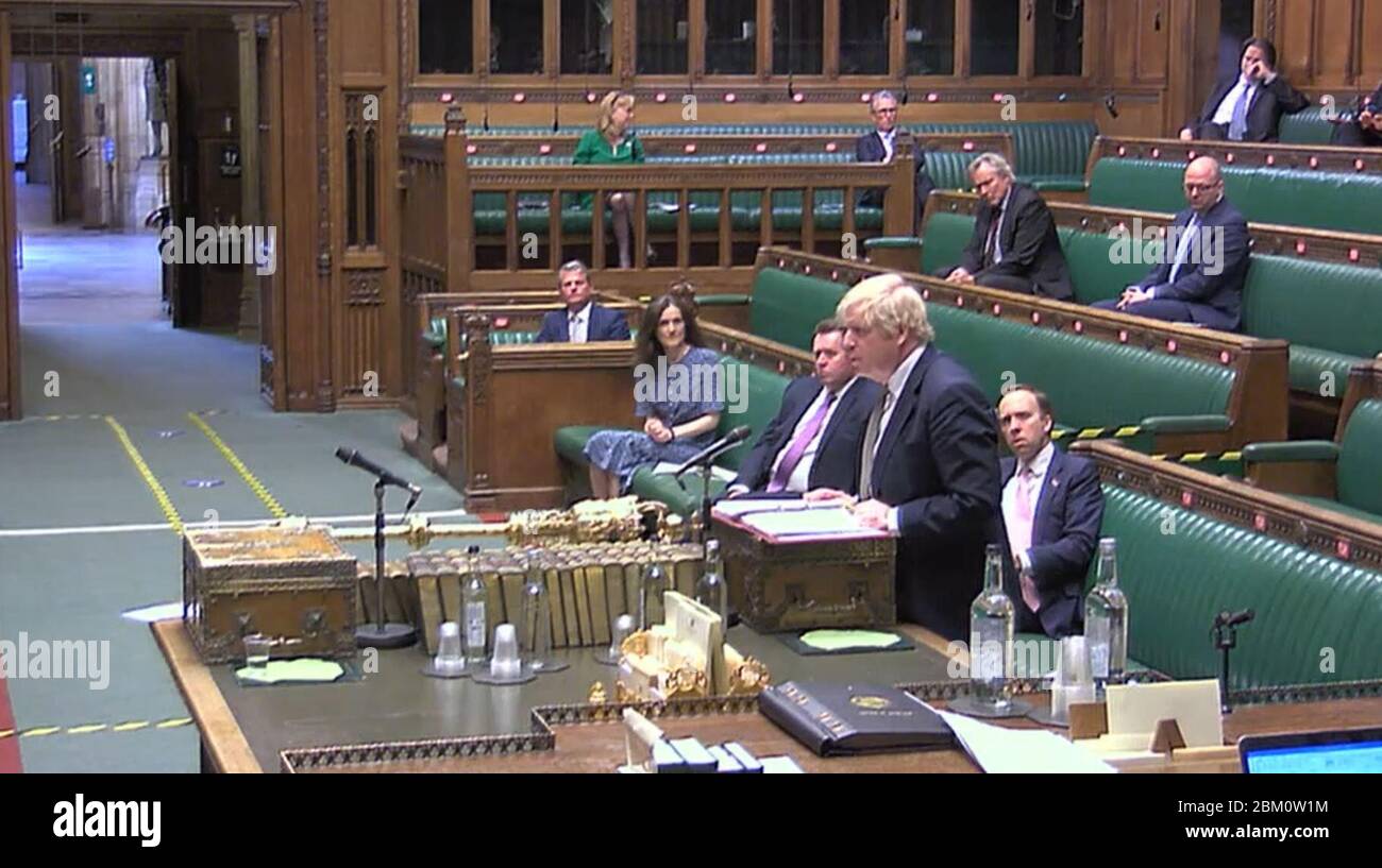 Prime Minister Boris Johnson speaks during Prime Minister's Questions ...