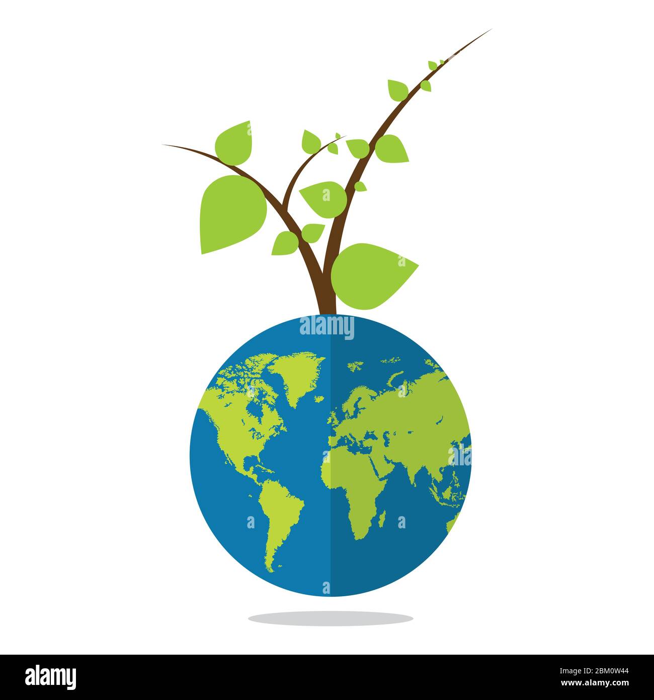Plant grow up from planet . Concept of eco planet. Earth day Stock ...