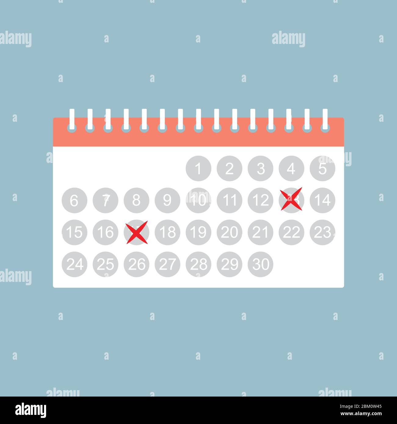 Calendar with reminder vector illustration, flat design Stock Vector ...