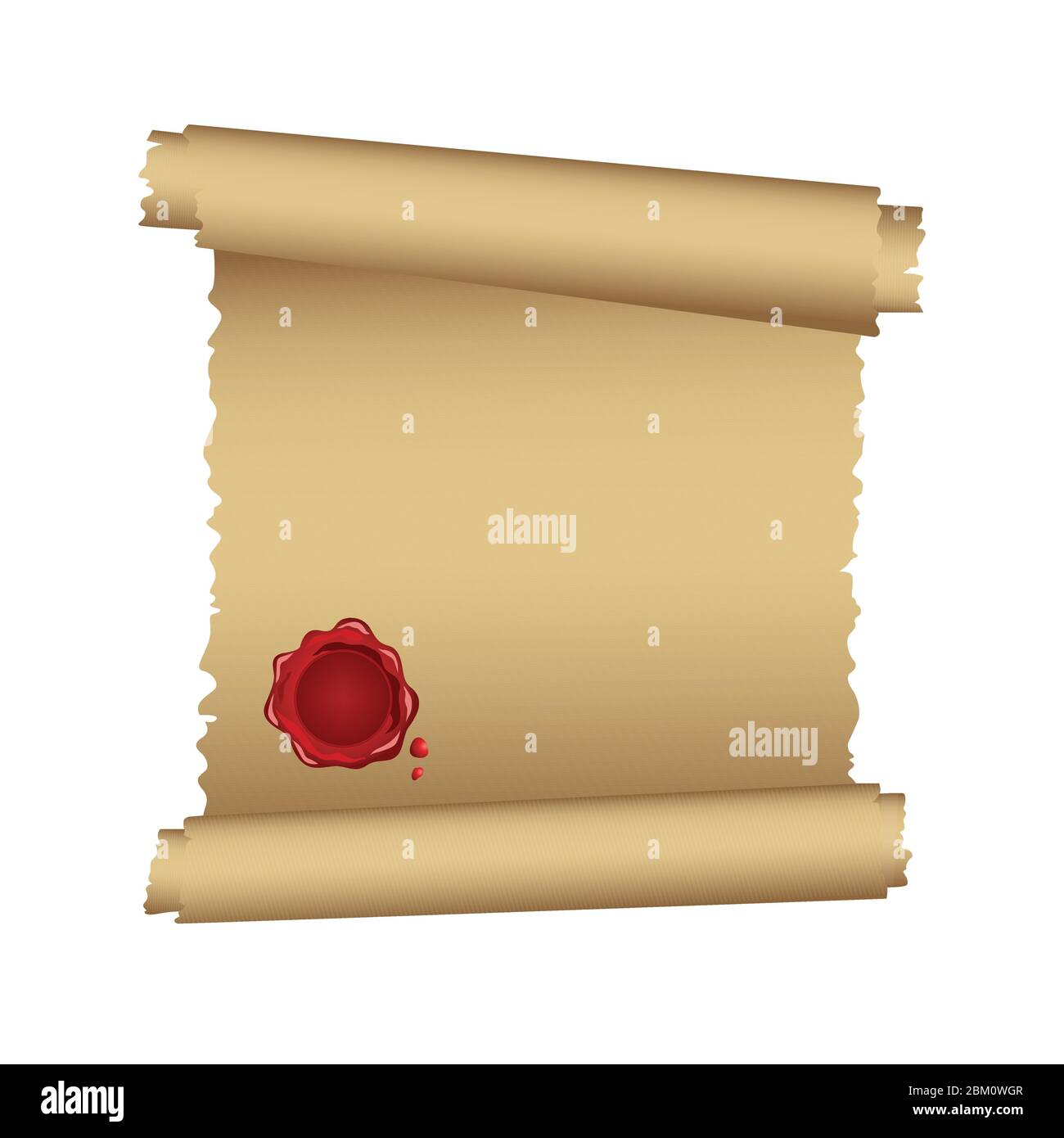Papyrus scroll vector illustration isolated on white background Stock ...