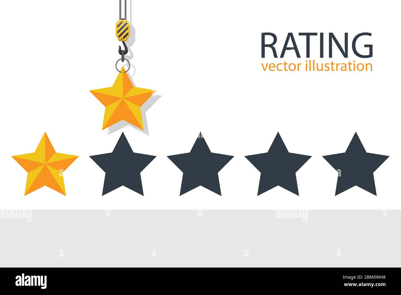 Hook crane holding rating star. Vector illustration Stock Vector Image ...