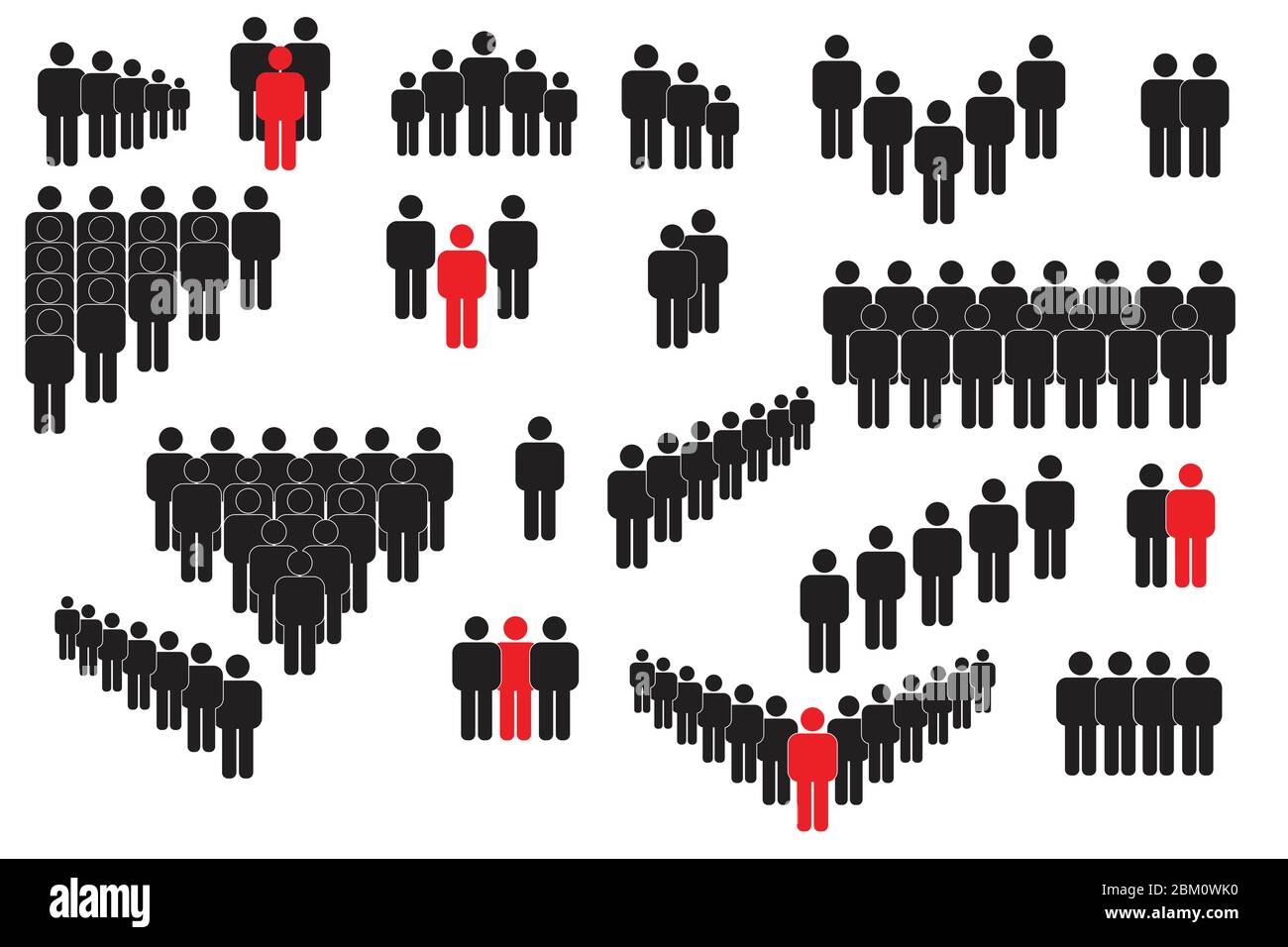 People icon set in flat style for infographic website design or logo ...