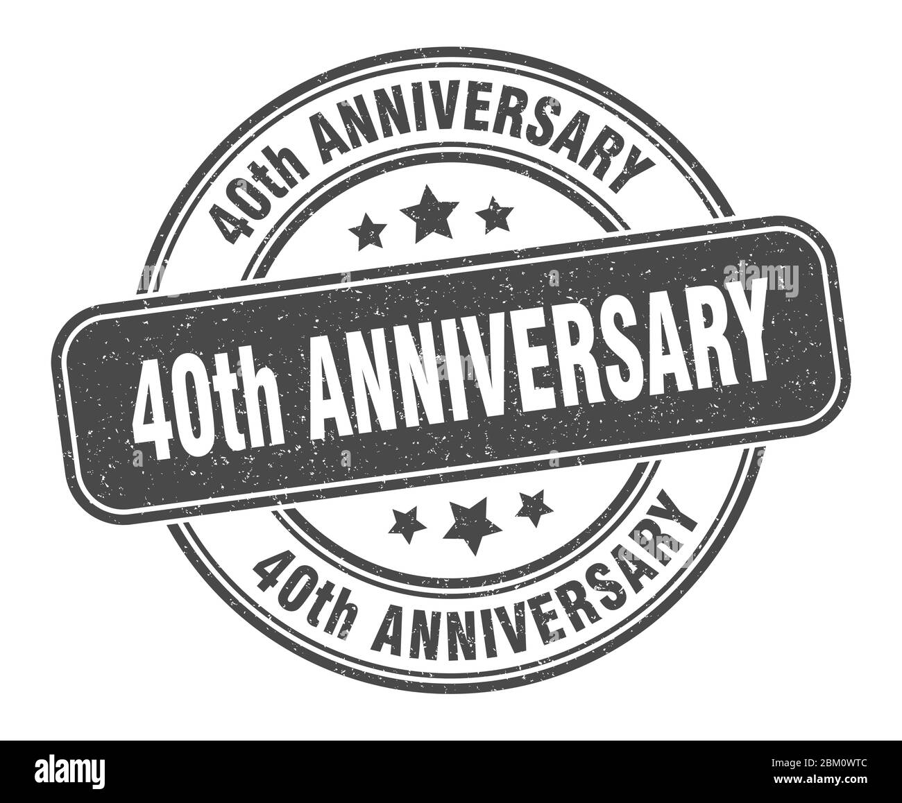 40th anniversary stamp. 40th anniversary label. round grunge sign Stock ...
