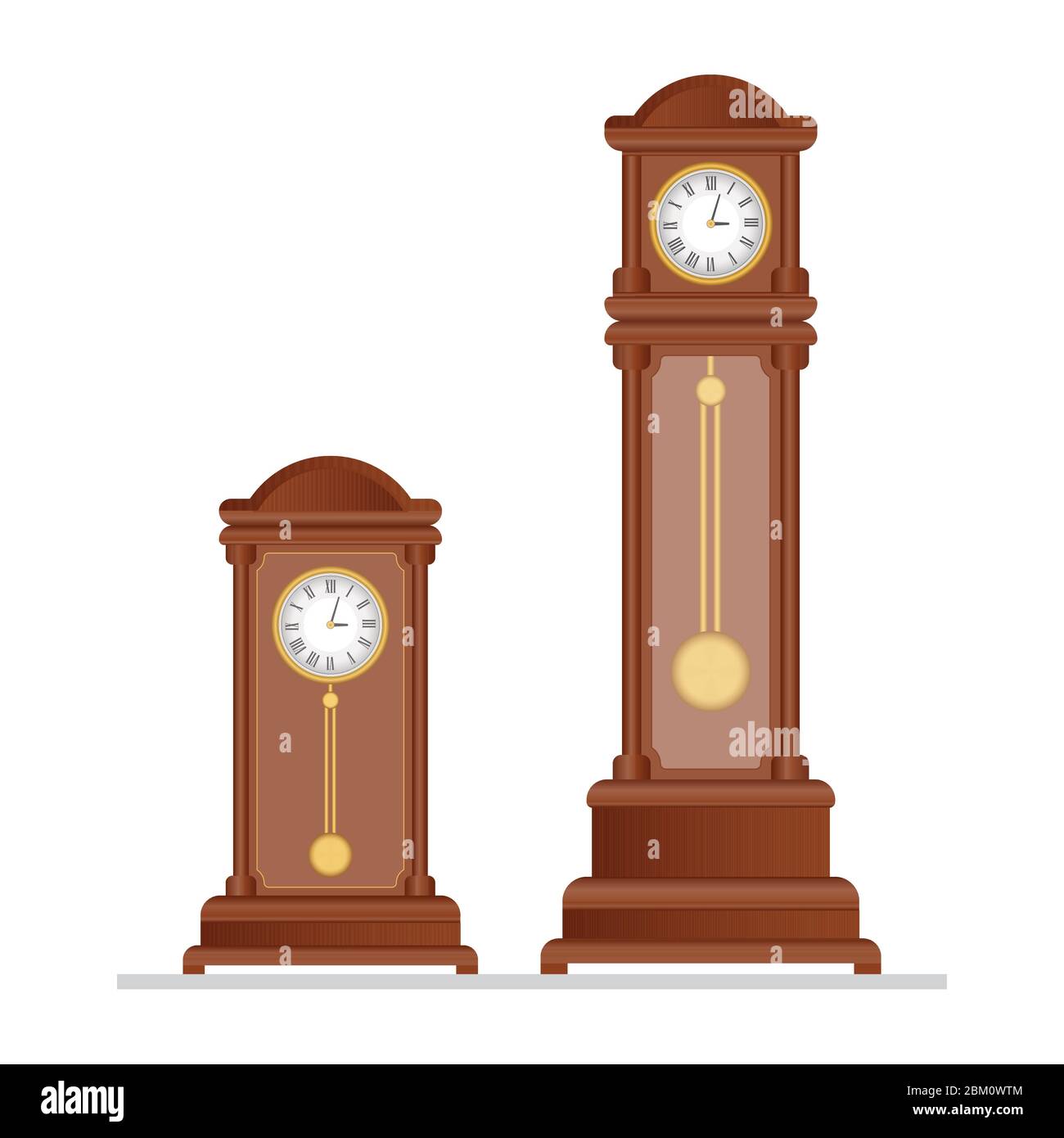 Old retro clock with pendulum vector illustration Stock Vector Image ...