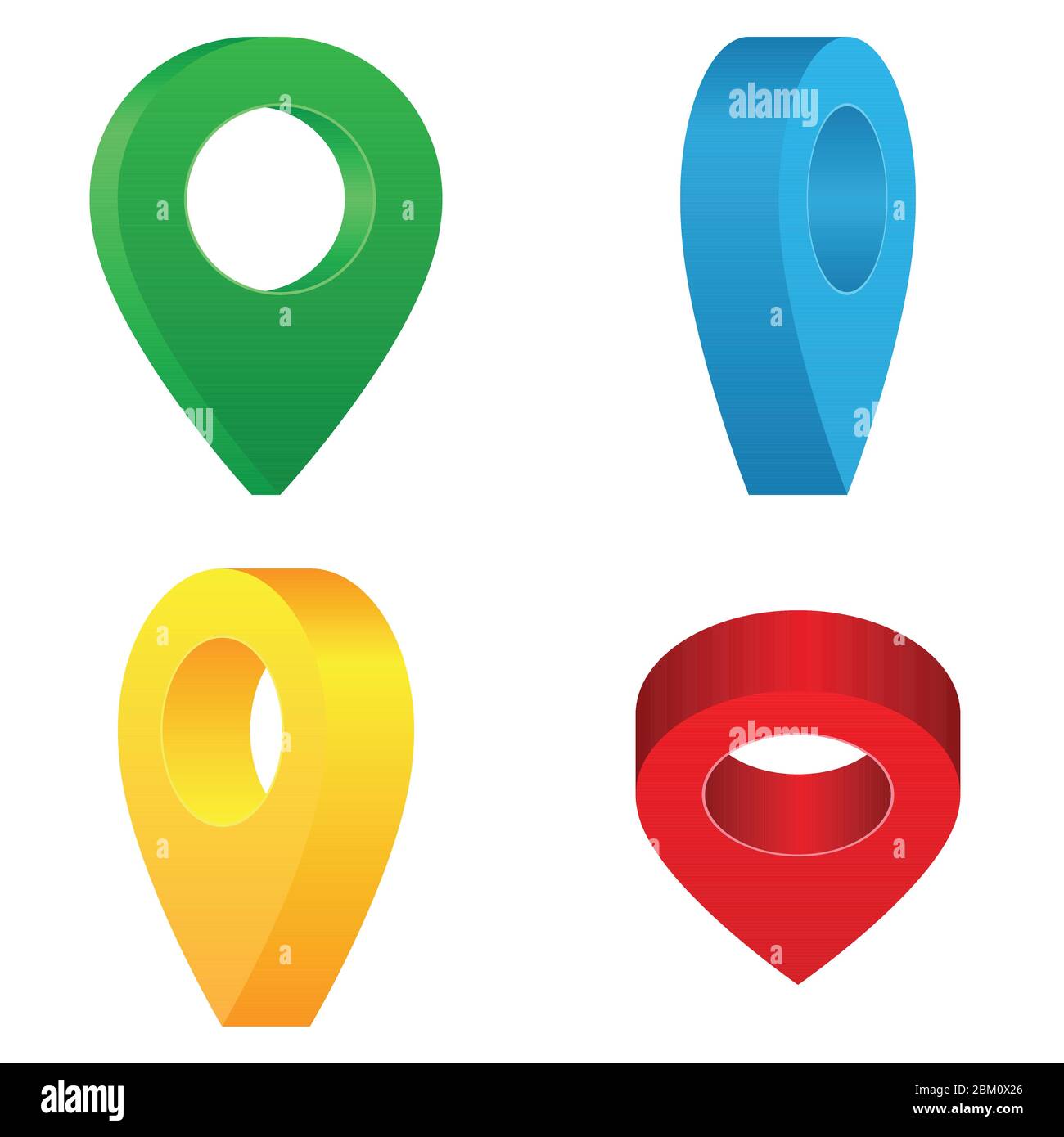 Map pointer pins vector illustration isolated on white background Stock ...