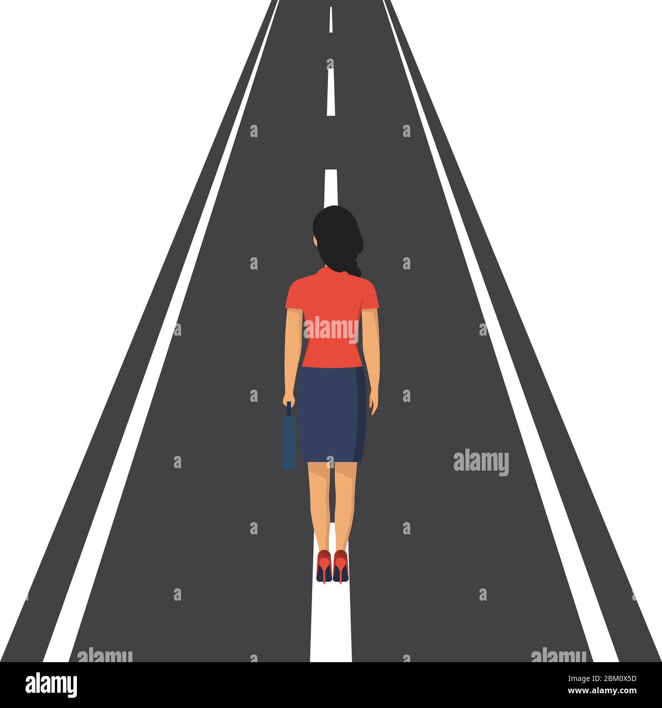 Human is standing on road vector concept. Way forward. Business ...