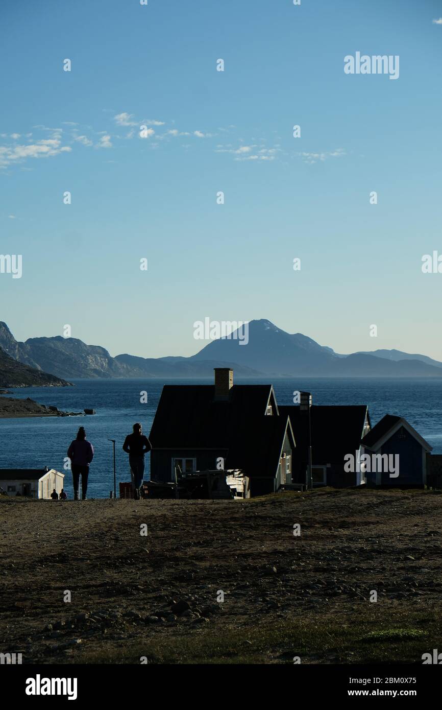 Colorful houses in the settlement of Tasiusaq Greenland Stock Photo - Alamy