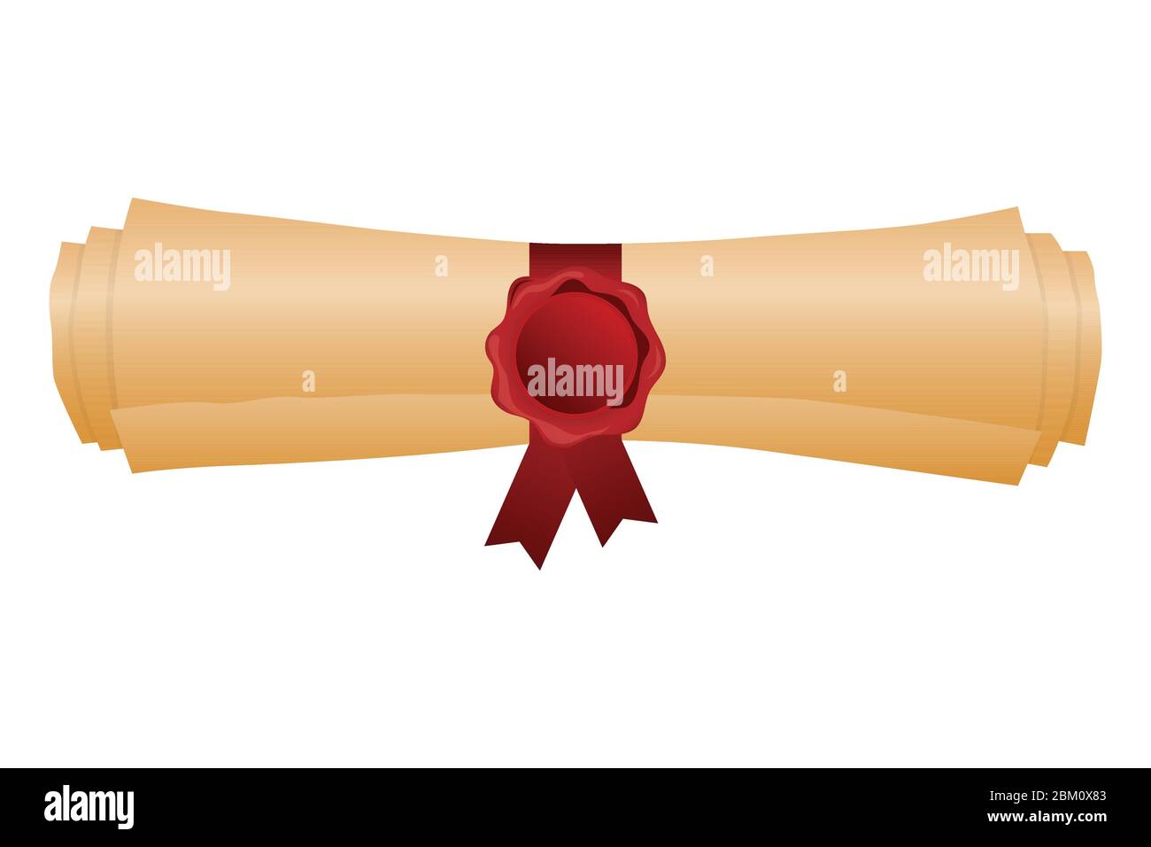 Rolled graduation diploma vector illustration isolated on white ...
