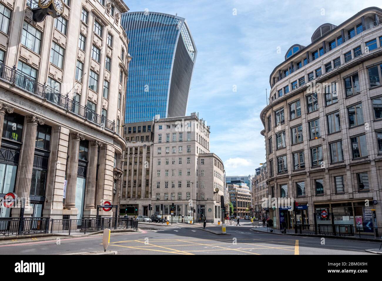 London UK, 5th May 2020: Eastcheap and the Ealkie-Talkie building in ...