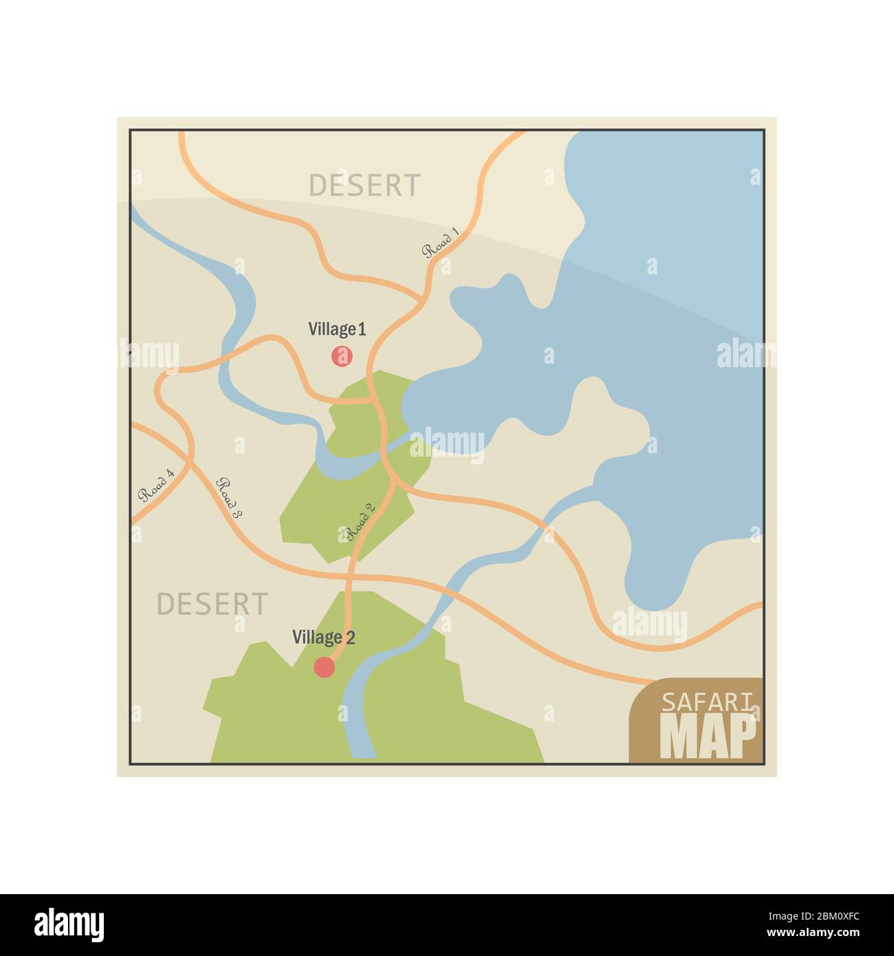 Safari map vector illustration isolated on white background Stock ...