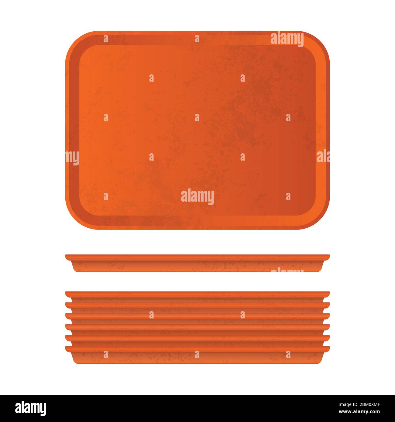 Orange plastic tray vector illustration isolated on white background ...