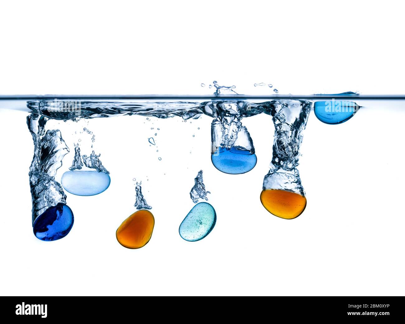 Abstract, minimalistic splash of water on a white background from ...