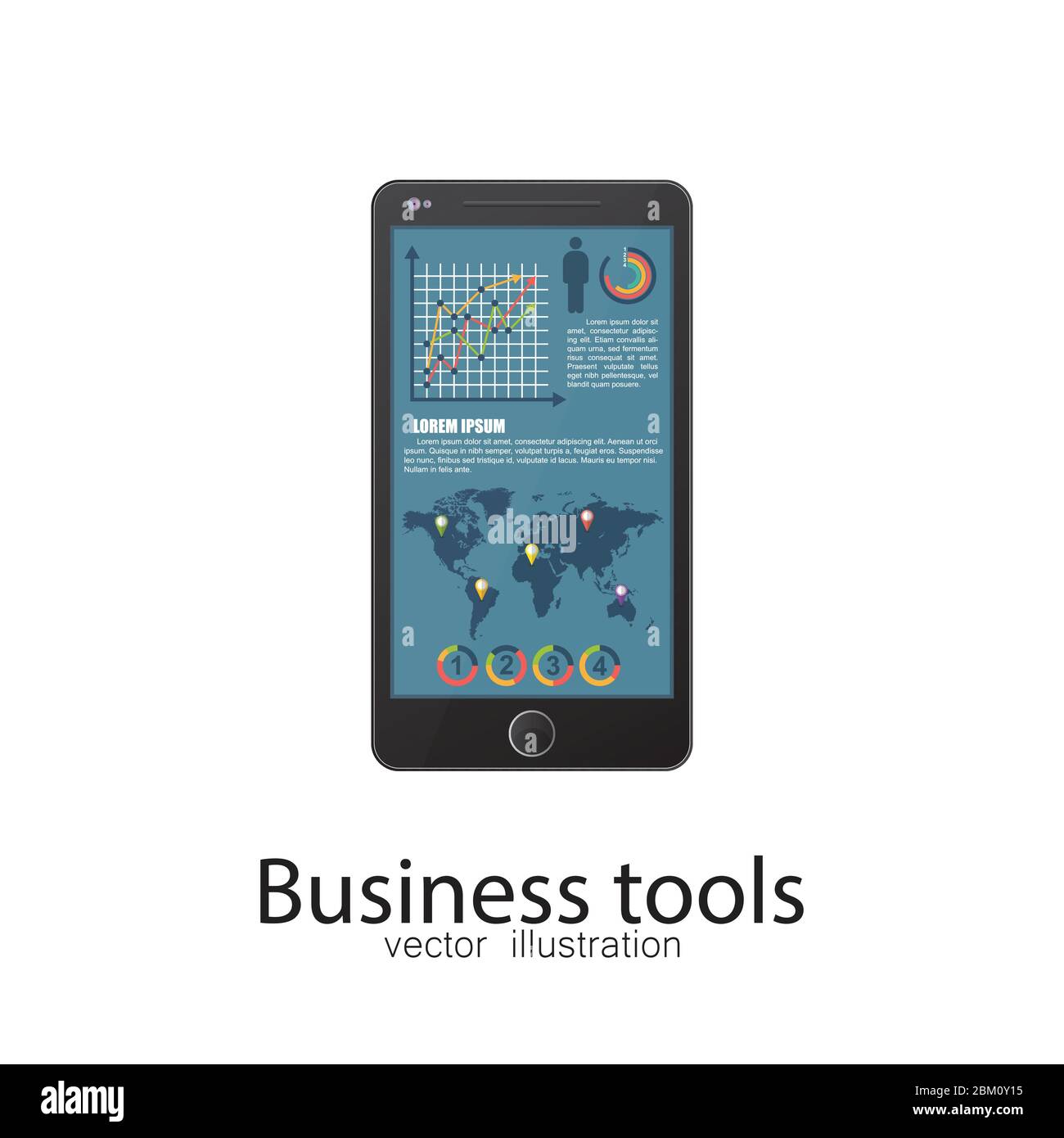 Business smartphone vector illustration isolated Stock Vector Image ...