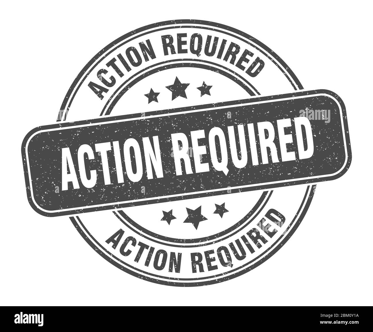 action required stamp. action required label. round grunge sign Stock ...
