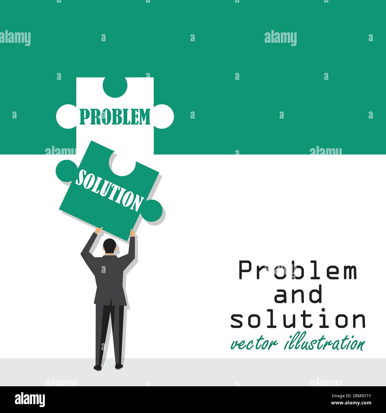 Problem and solution concept. Creative problem solving. Businessman ...