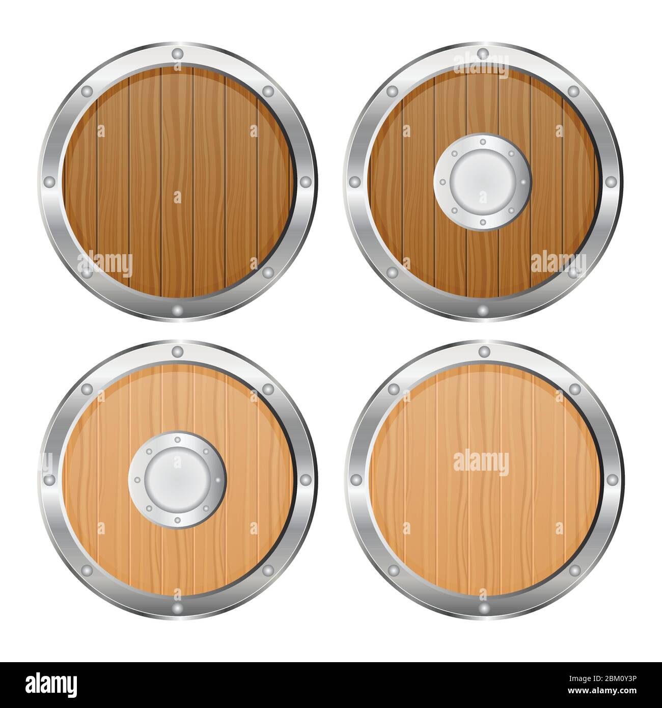 Set of shields vector illustration isolated on white background Stock ...