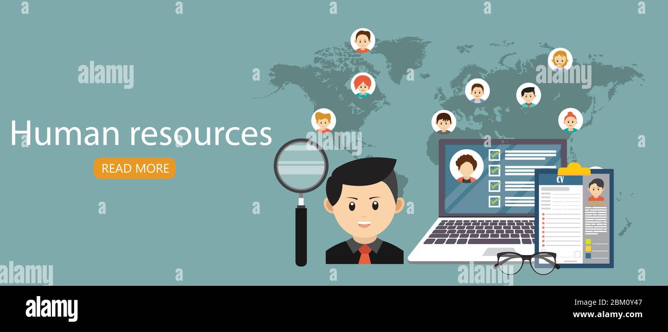 Recruiting concept, human resource. Hiring concept for banner, web page ...