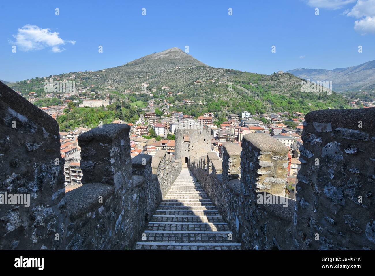 The walls of the medieval castle of Itri, in the province of Latina ...