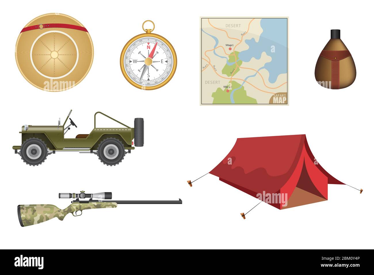 Safari equipment vector hi-res stock photography and images - Alamy