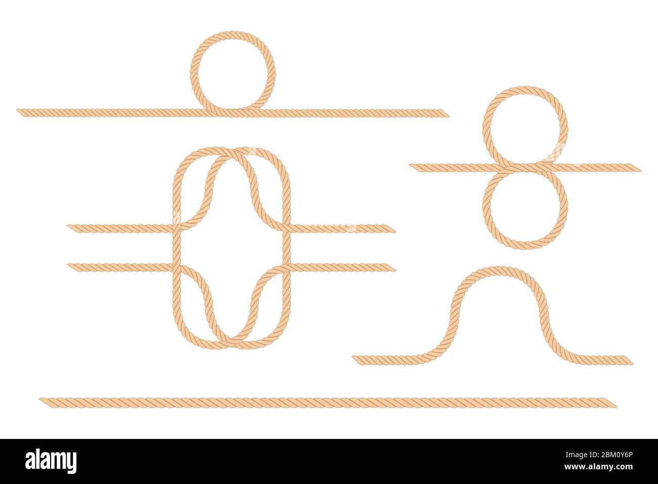 Rope with loop vector illustration isolated on white background Stock ...