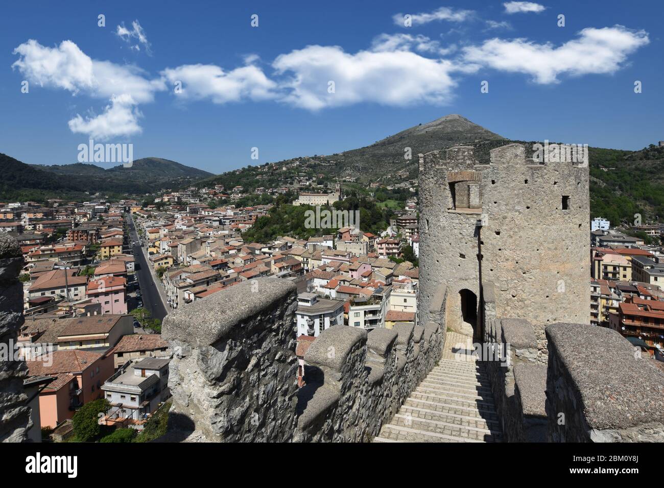 The walls of the medieval castle of Itri, in the province of Latina ...