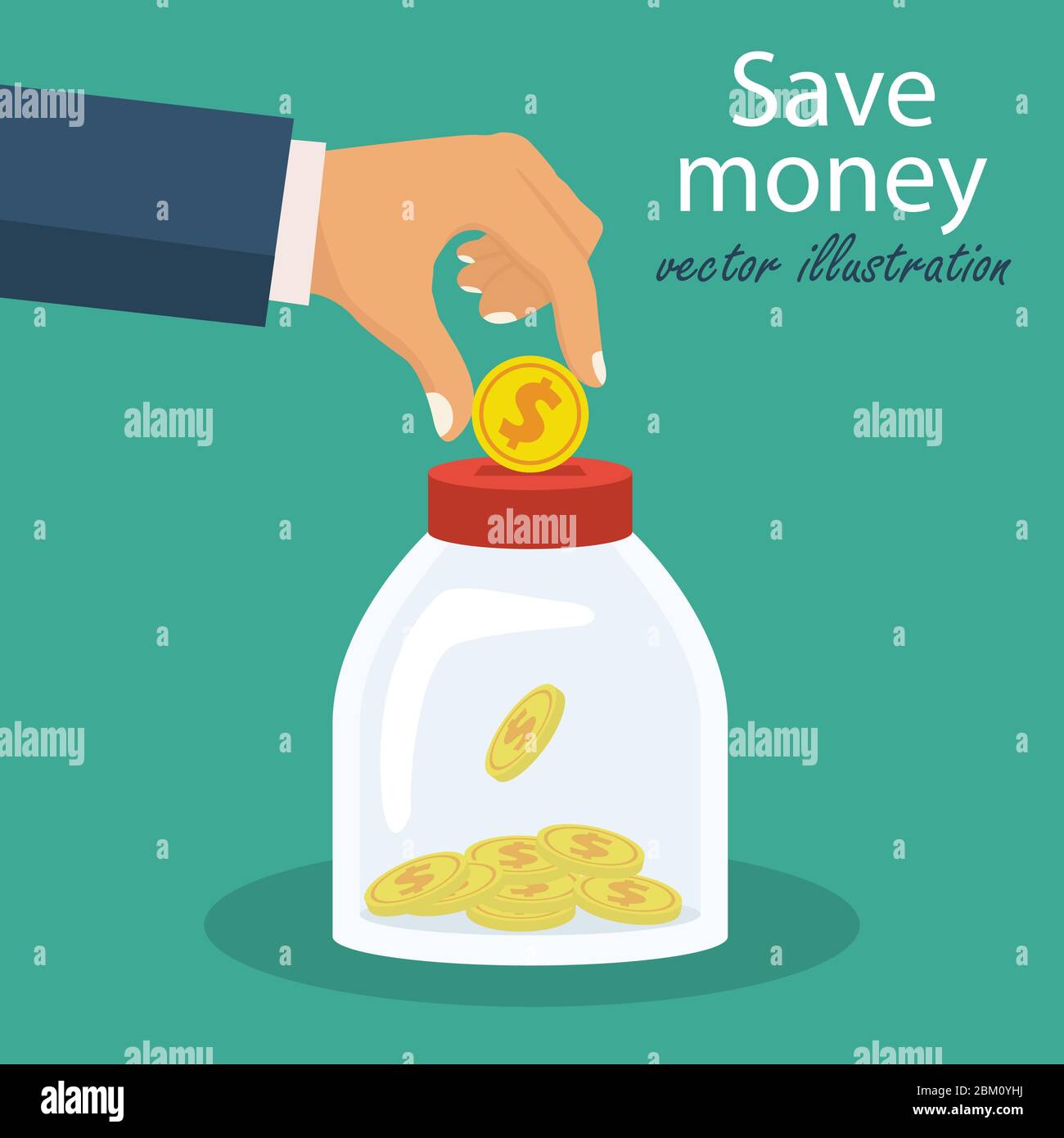 Save money concept. Vector illustration in flat design Stock Vector ...