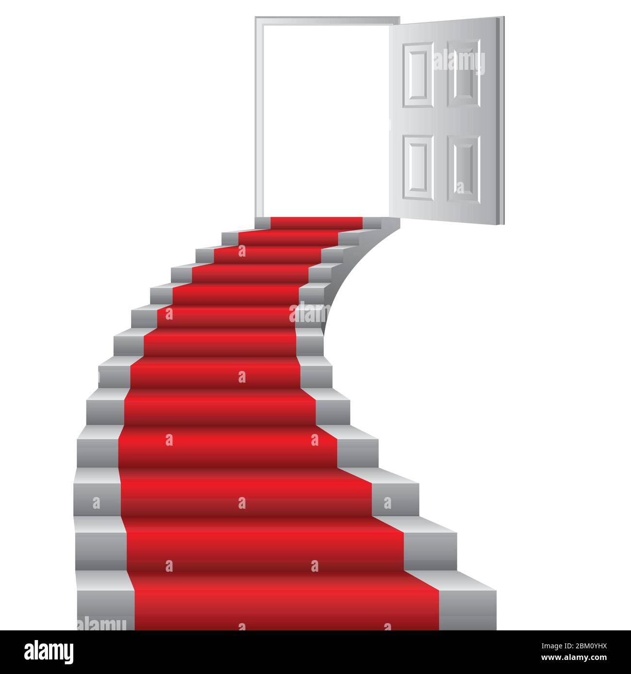 Stairs to door vector illustration. Growth concept. Goal to be won ...
