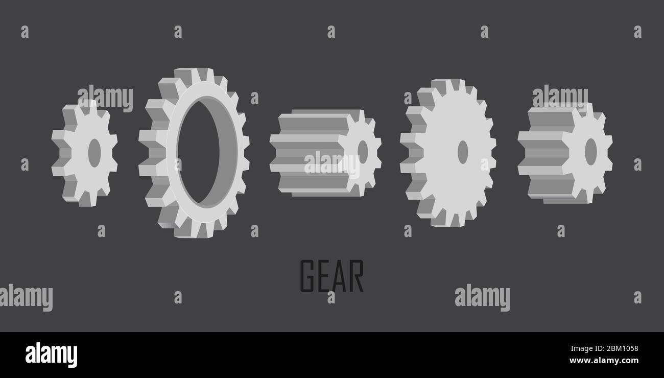 Gears wheels set vector illustration isolated Stock Vector Image & Art ...