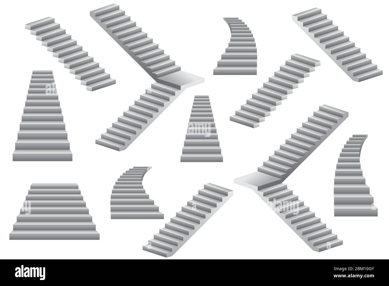 Set of stairs vector illustration isolated on white background Stock ...
