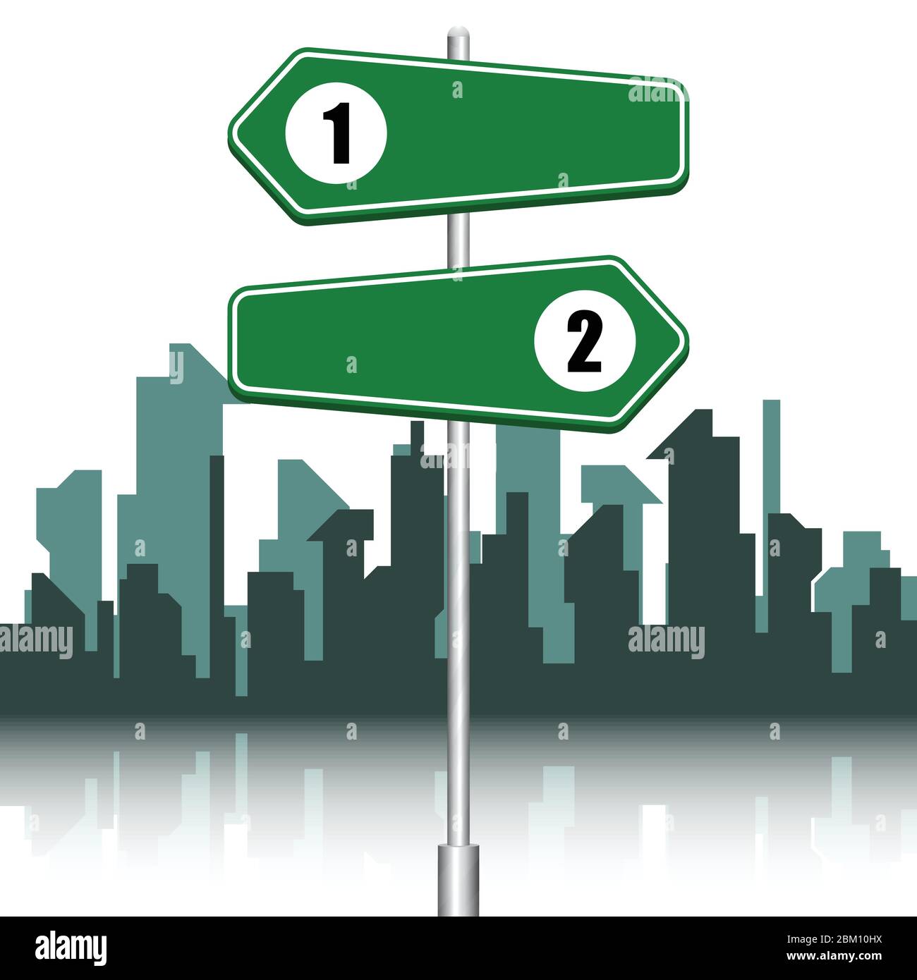 Road sign infographic with cityscape vector illustration Stock Vector ...