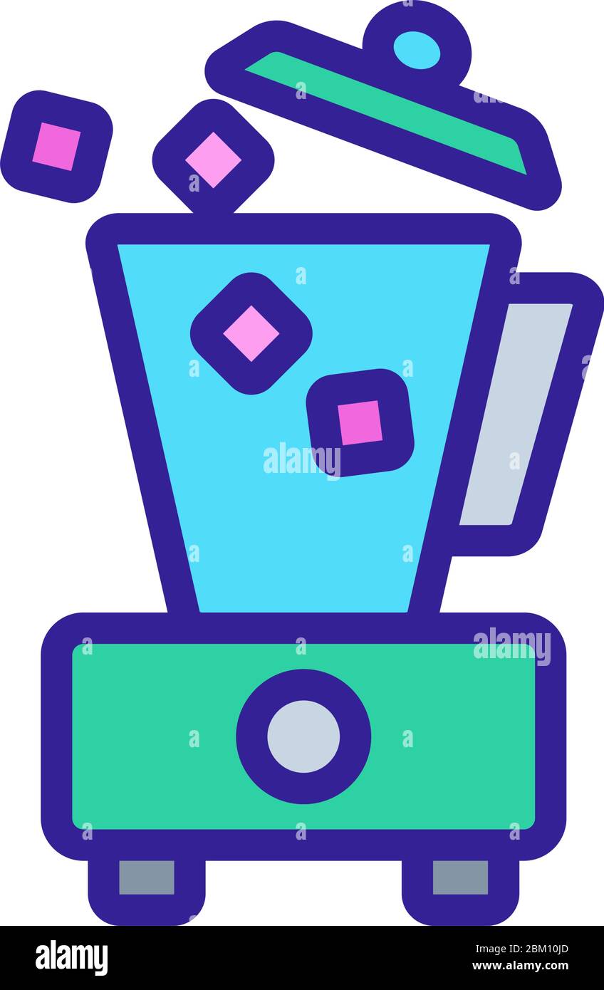 pour ice into blender icon vector outline illustration Stock Vector ...
