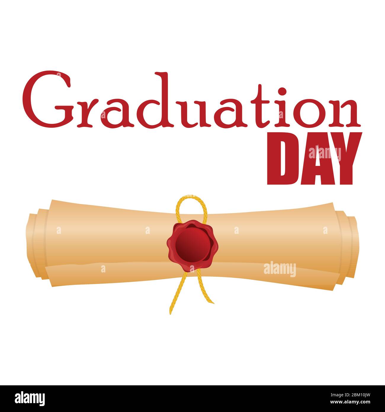 Rolled graduation diploma vector illustration isolated on white ...