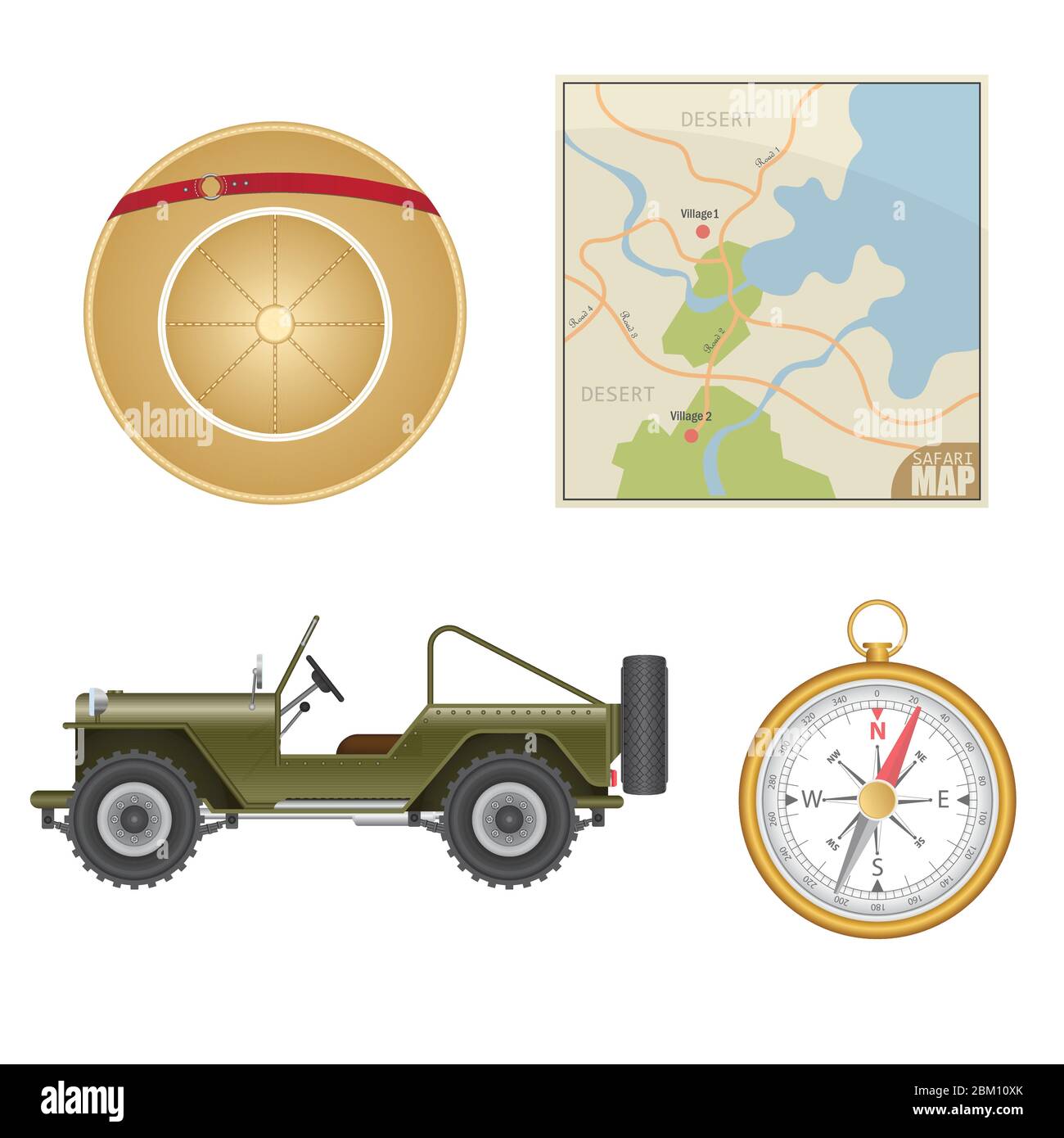 Safari equipment set vector illustration Stock Vector Image & Art - Alamy